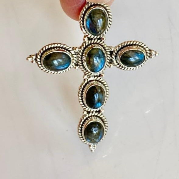 Gemstone Cross Pendant – POSHMIRA